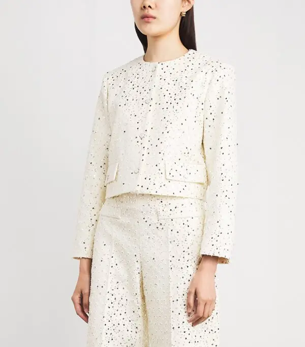 Sandro Cropped Sequin Jacket