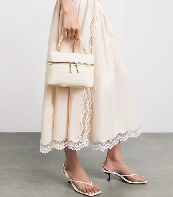 Sandro Leather Tangolino Vanity Bag - Beige