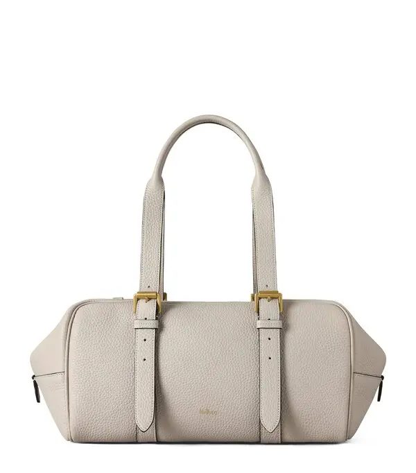 Mulberry Grained Leather Boston Shoulder Bag - White