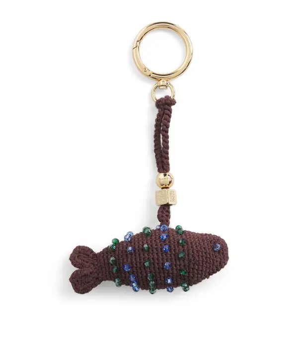 Sandro Crochet Fish Charm - Brown