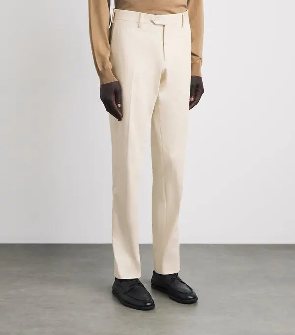 LARDINI Stretch-cotton Twill Chinos