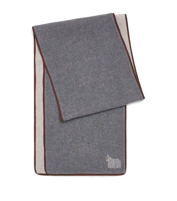 Colombo Cashmere Nubuck-trim Scarf - Grey
