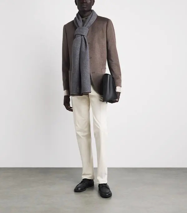 Colombo Cashmere Nubuck-trim Scarf