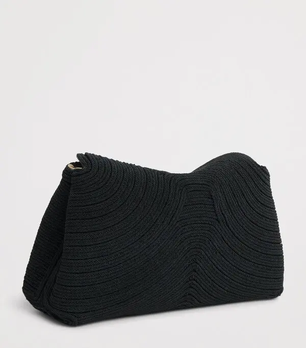 TOTEME Mini Woven Clutch Bag - Black