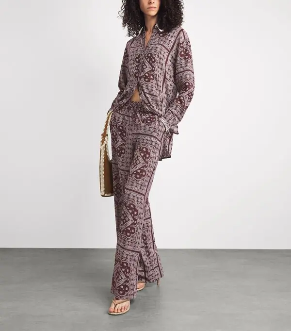 Veronica Beard Sylvester Wide-leg Paisley Trousers