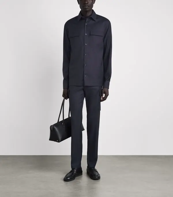 Paul & Shark Virgin Wool Overshirt With Rain System Technology