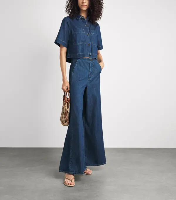 Veronica Beard Digby High-rise Wide-leg Jeans