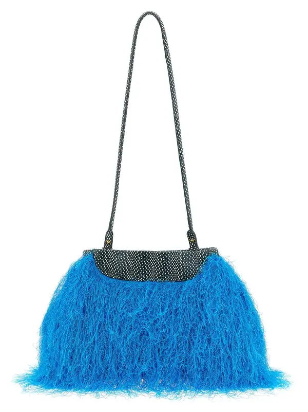 Dries Van Noten Fringed Clutch - Blue