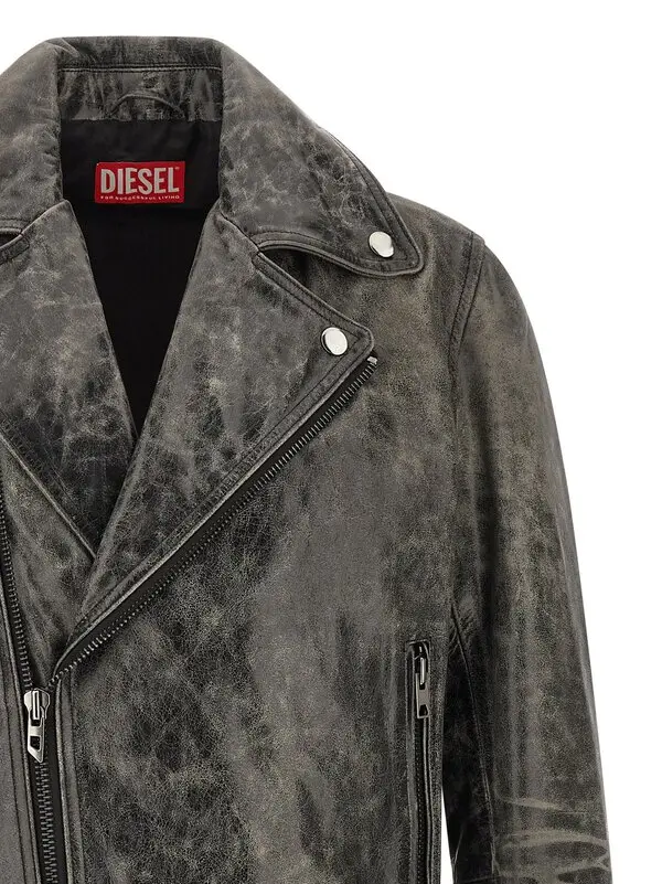 DIESEL® L-eon-cjcm' Leather Biker Jacket
