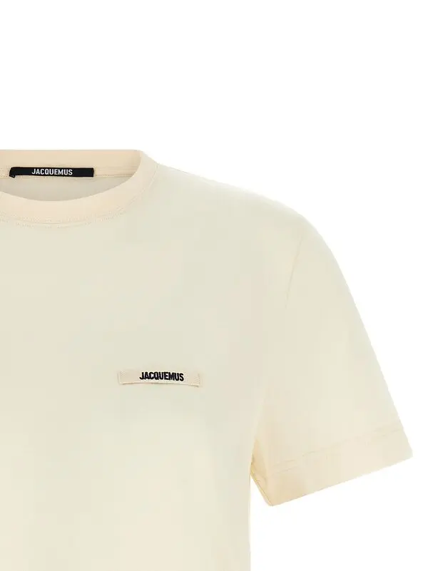 Jacquemus Le T-shirt Gros-grain Cotton Jersey T-shirt - Cream