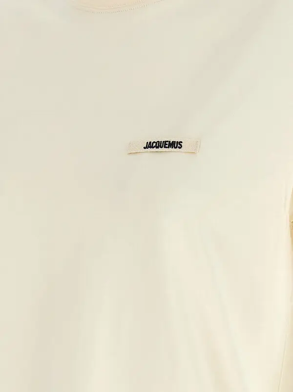 Jacquemus Le T-shirt Gros-grain Cotton Jersey T-shirt - Cream