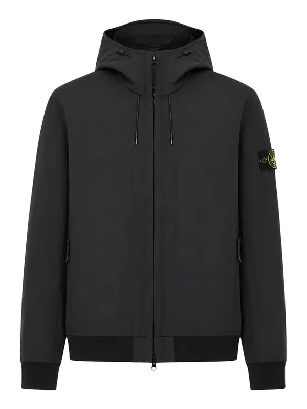 Stone Island Lightweight Hooded Jacket - Black