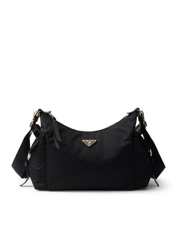 Prada Explore Large Re-nylon And Leather Bag - Black