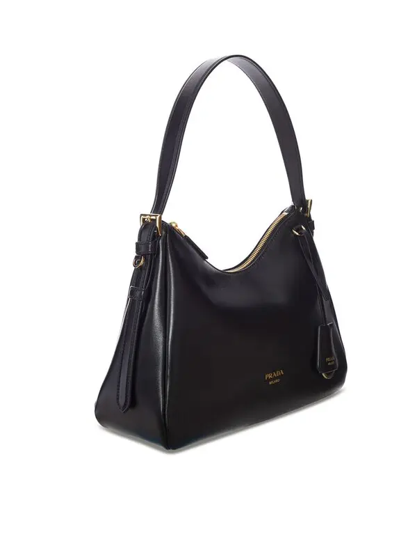 Prada Smooth Leather Shoulder Bag - Black