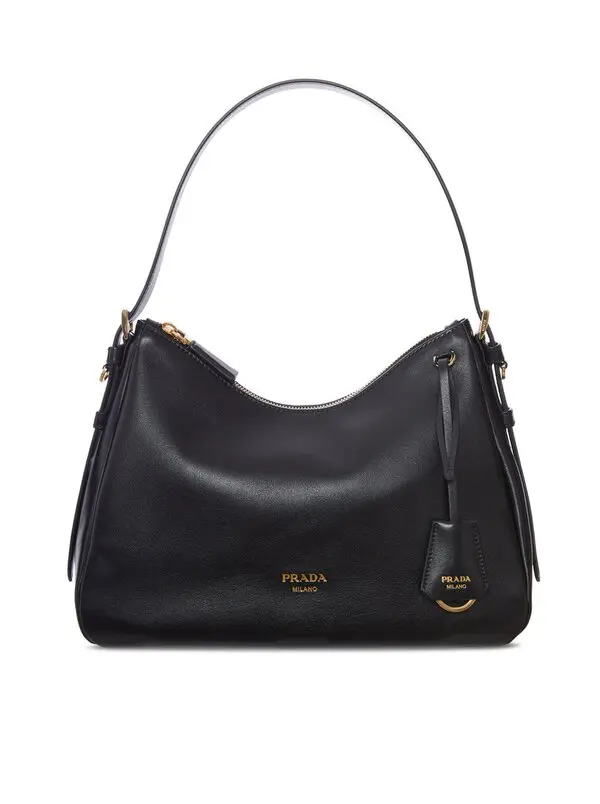 Prada Smooth Leather Shoulder Bag - Black