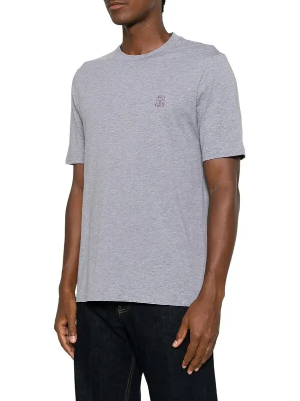 Brunello Cucinelli Cotton T-shirt With Contrasting Logo Print