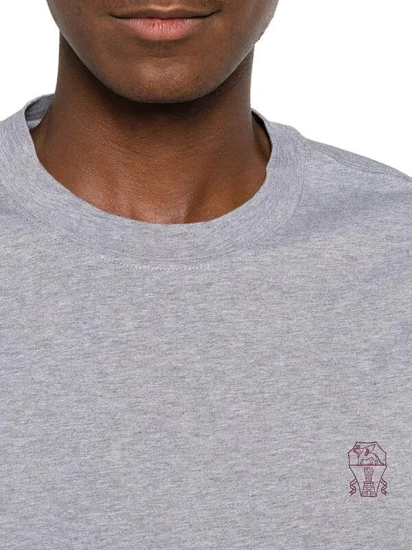 Brunello Cucinelli Cotton T-shirt With Contrasting Logo Print