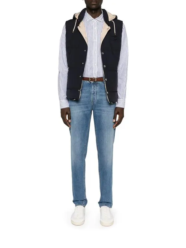 Brunello Cucinelli Light Wash Distressed Denim Jeans - Multicolor