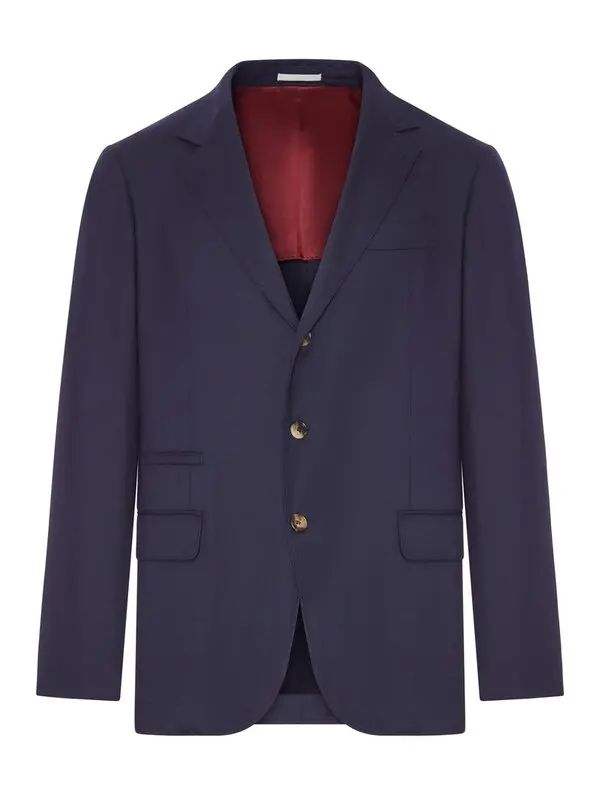 Brunello Cucinelli Cashmere Blazer With Contrasting Lining