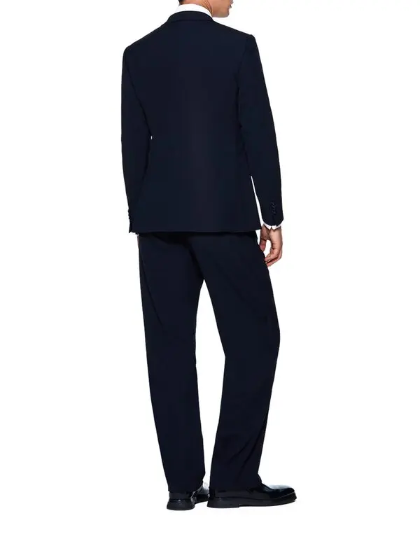 Giorgio Armani Royal Line Double Breasted Suit In Canneté Crepe Wool - Brown