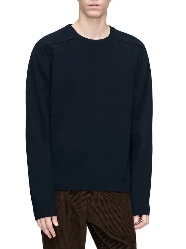MAISON MARGIELA Virgin Wool Crewneck Sweater - Blue