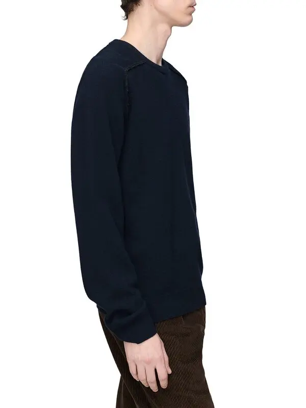 MAISON MARGIELA Virgin Wool Crewneck Sweater - Blue