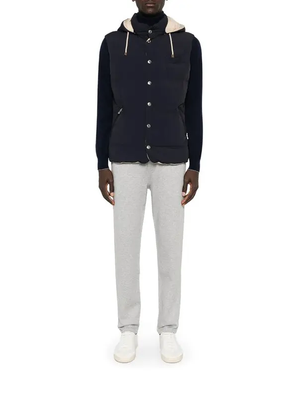 Brunello Cucinelli Double-band Cotton, Cashmere And Silk Sweatpants
