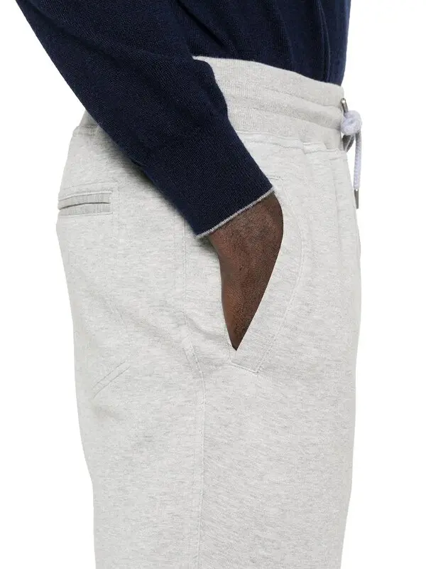 Brunello Cucinelli Double-band Cotton, Cashmere And Silk Sweatpants