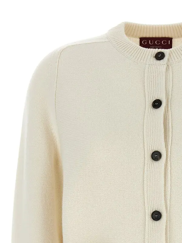 Gucci Wool & Cashmere Blend Cardigan With Morsetto Detail