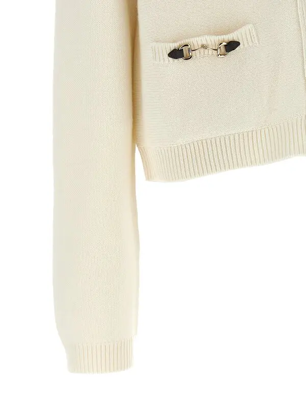Gucci Wool & Cashmere Blend Cardigan With Morsetto Detail