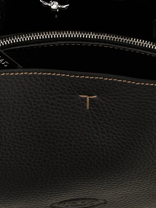 TOD'S Micro Grainy Leather Handbag - Black