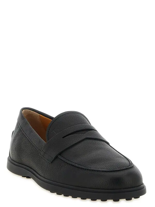 TOD'S Hammered Leather Loafers