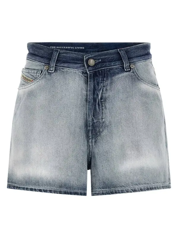 DIESEL® De-helios-fsi' High Waist Denim Shorts - Blue