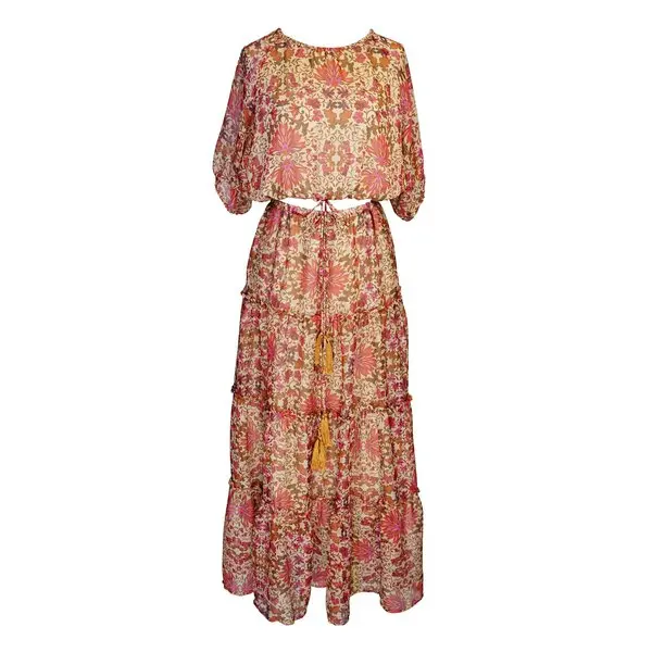 JENNAFER GRACE Delilah Two Piece Maxi Skirt Set In Rosewood Pre-order - Orange