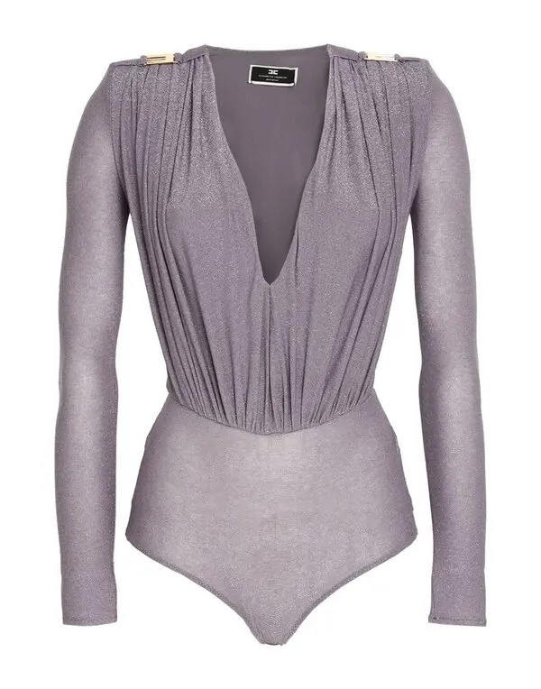 Elisabetta Franchi Bodysuit Mauve Size Viscose, Polyester, Polyamide, Elastane