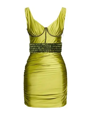 Elisabetta Franchi Mini Dress Lime Size Polyamide, Elastane