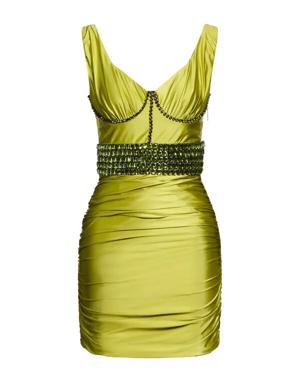 Elisabetta Franchi Mini Dress Lime Size Polyamide, Elastane
