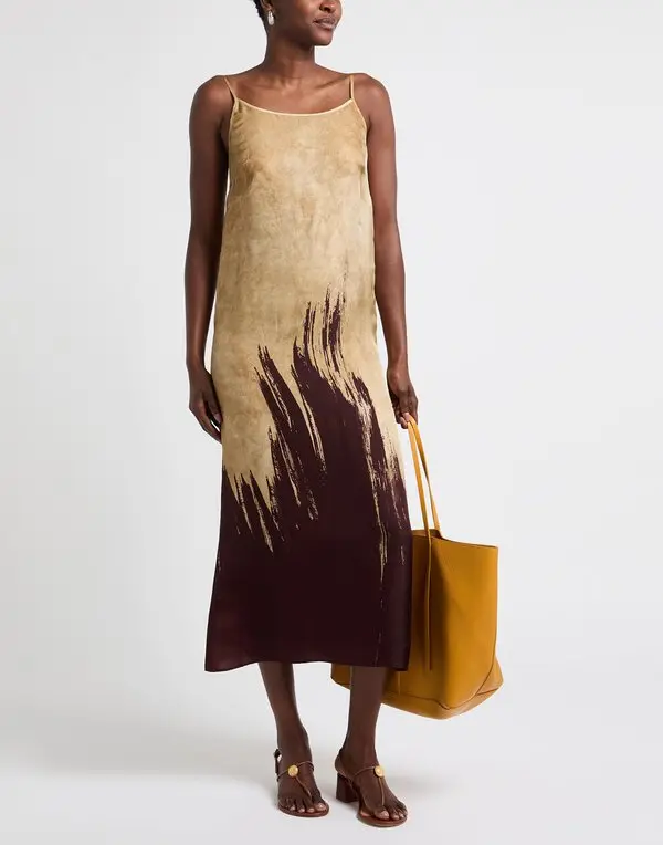 UMA WANG Maxi Dress Sand Size Viscose, Cupro