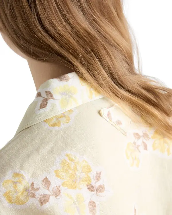 Prada Floral Print Linen Shirt
