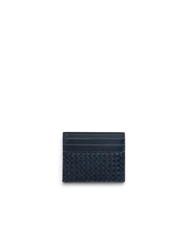 Prada Leather Card Holder - Baltic Blue