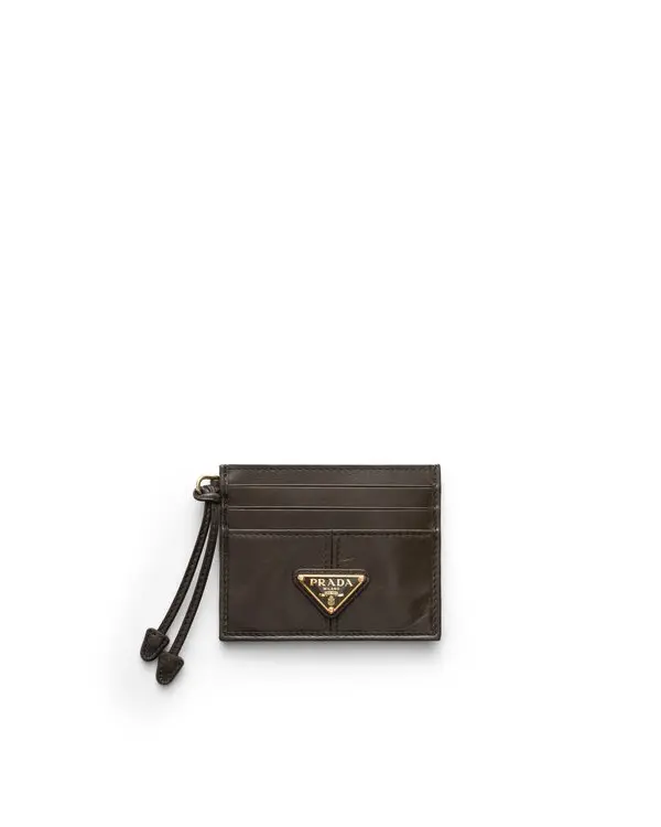 Prada Leather Card Holder - Forest