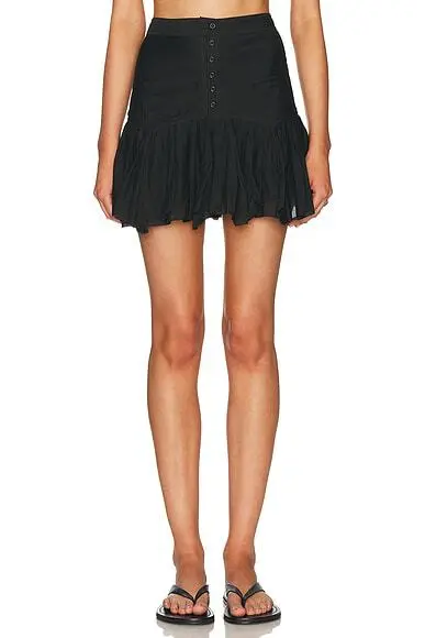 Isabel Marant Étoile Cotton Blend Skirt With Faux Button Detail - Black