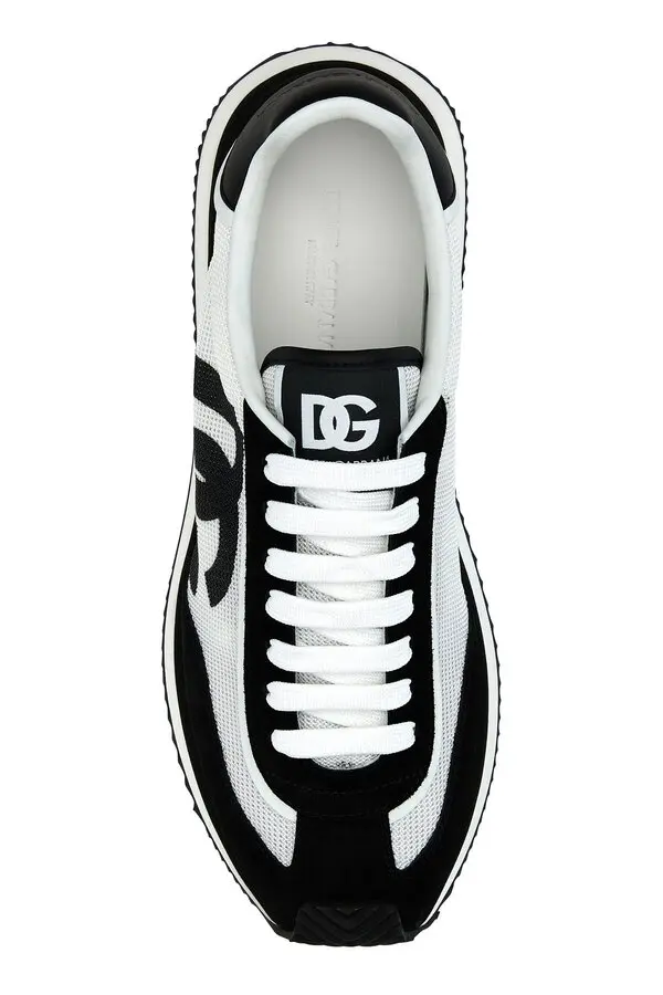 Dolce & Gabbana Two-tone Mesh And Suede Dg Aria Sneakers