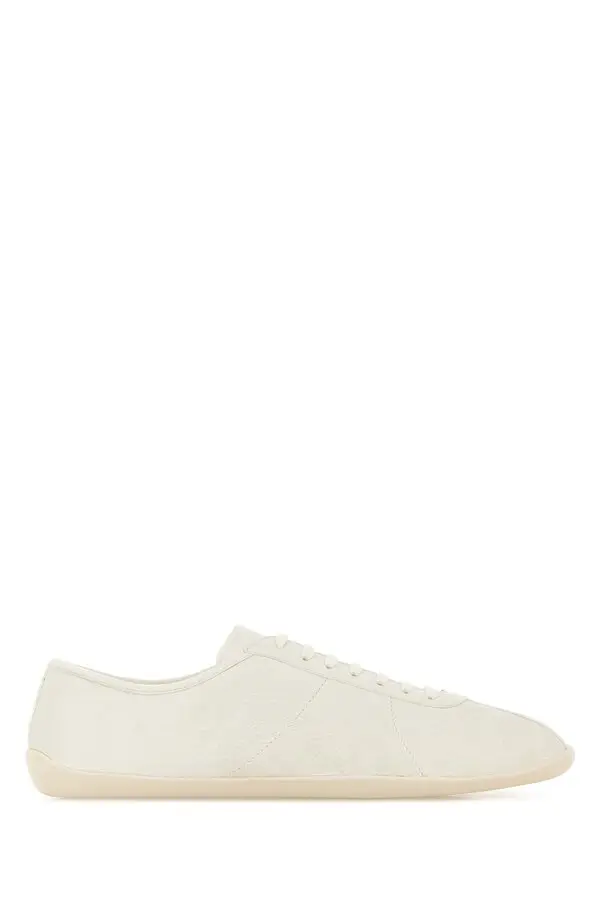 THE ROW Leather Clet Sneakers - White