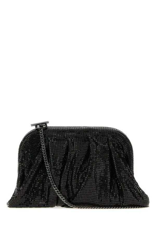 Benedetta Bruzziches Embellished Fabric Small Venus Clutch - Black