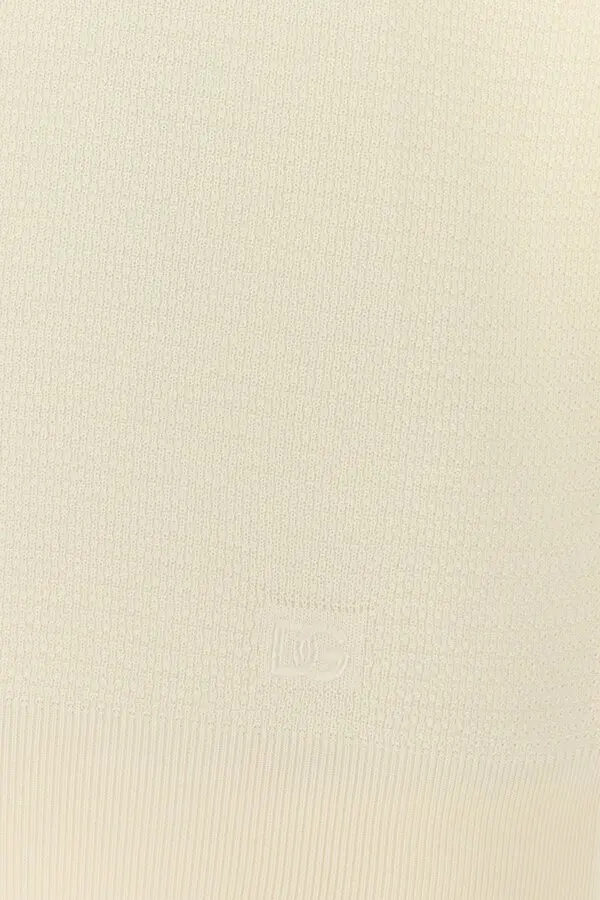 Dolce & Gabbana Ivory Silk Polo Shirt