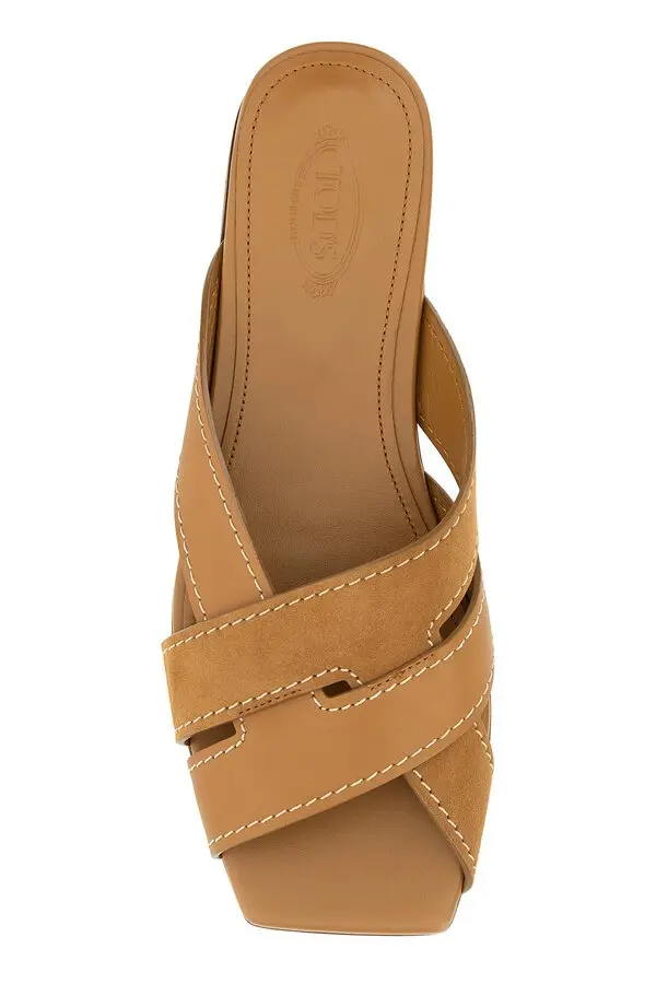 TOD'S Biscuit Suede And Leather Slipper