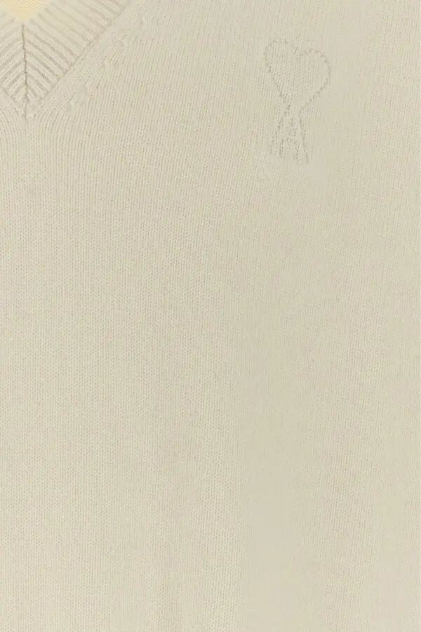 AMI Paris Ivory Wool Blend Sweater