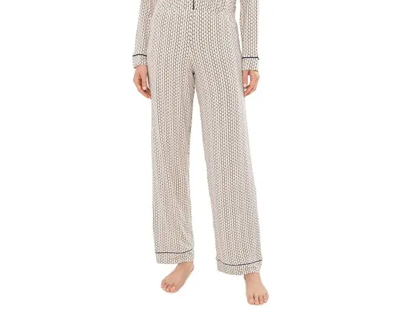 Eberjey Gisele Printed The Long Pj Set Pajama Sets Hourglass Sunbeam/navy - Beige