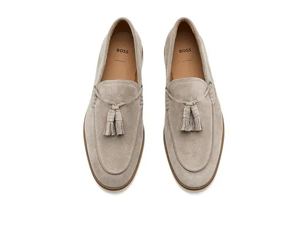 BOSS Hedley Suede Loafers Flat Shoes Dark - Beige